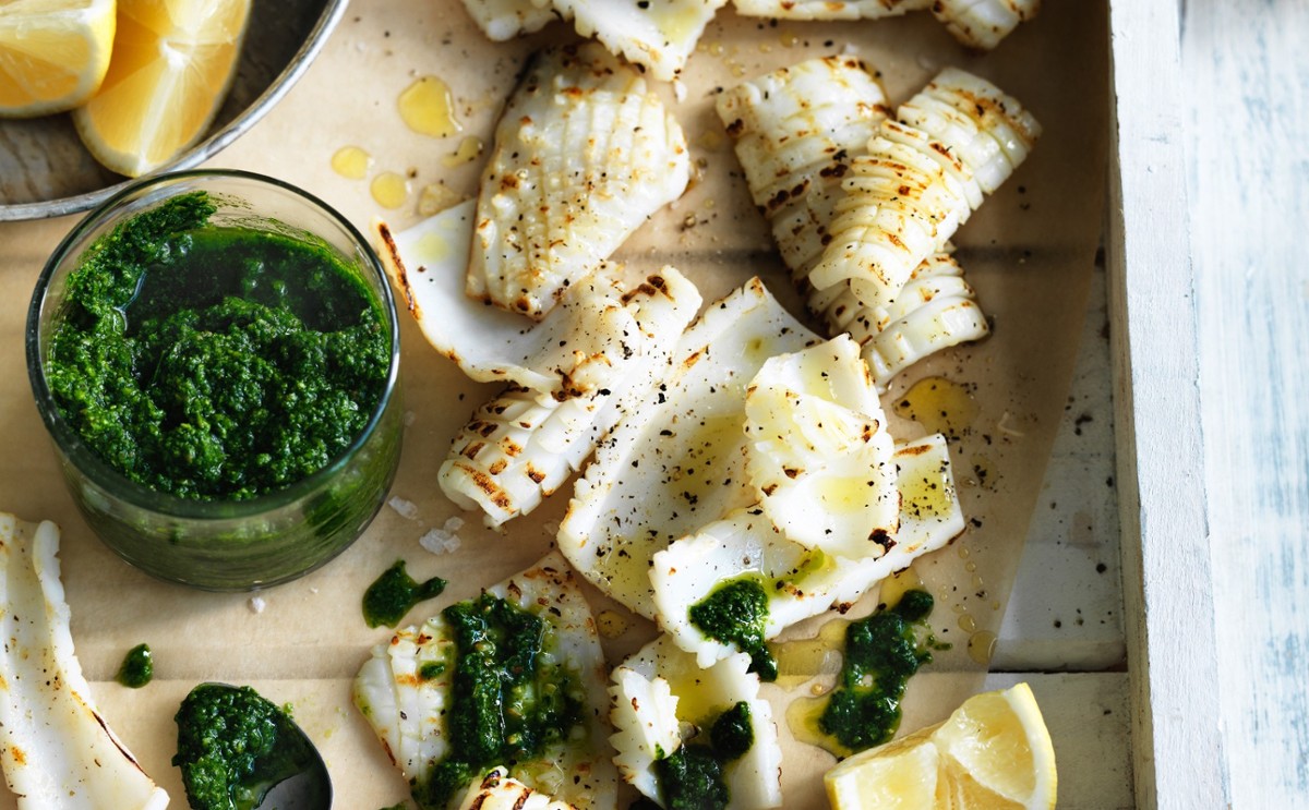 Matt Moranʼs Barbecued Calamari with Salsa Verde Recipe: Verified by ...