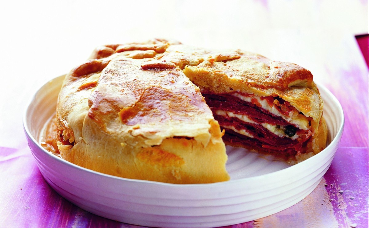 Tobie Puttockʼs Neapolitan Torte of Cured Meat and Mozzarella Recipe ...